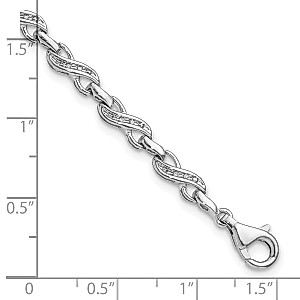 IceCarats 925 Sterling Silver Diamond Infinity Twisted Love Knot Symbol Chain Tennis Charm Bracelet