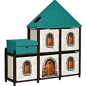 OneSpace 1 Recycled Paper Fantasy Fort Kids Storage Unit, Green and Brown