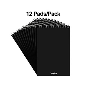 STAPLES White Paper Steno Pads, Gregg Ruled, 6" x 9", 12/Pack