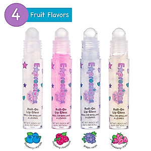 Expressions 12pc Lip Gloss Necklace, Fruit Flavored Lip Gloss Set, Lip Gloss Value Pack, Teen Girls Party Favors, Non Toxic Lip Gloss Necklaces For Girls