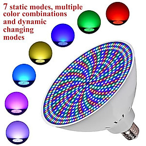 JONAS C 120V Pool Light Bulb for In ground Pool, LED 45W RGB Color Changing Swimming Pool Light Bulb with Remote Control, E26 Replacement Pool Light Bulb for Pentair Hayward Series