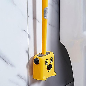 Creative Toilet Brush Hydraulic Silicone Toilet Cleaner Brush Wall Mount Floor Dual Use Toilet Bowl Brush and Stand Set