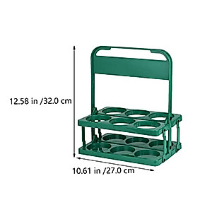 Zerodeko Drink Carrier Wine Bottle Glasses Caddy Plastic Beer Carrier Drinking Desk Accessories 6 Pack Bottle Case Wine Organizer Gift for Wine Lover Green Drink Carriers