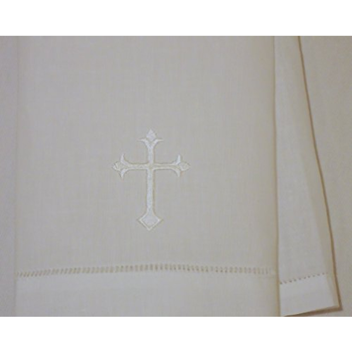 White Linen Baptism Cloth with White Cross Towel Size Model: