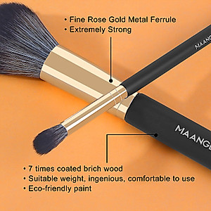 Makeup Brushes,MAANGE 10 PCs Travel Professional Makeup Brushes Set with Case,Foundation Kabuki Blush Eyeshadow Make Up Brush with Makeup Sponge and Brush Cleaner(Blackgold)