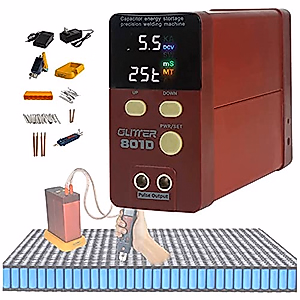 ALSUP Capacitor Energy Storage spot Welder, 801D, 12KW Mini Portable Precision Pulse Battery Welder, Suitable for 18650, 14500 Lithium Battery Pack Construction