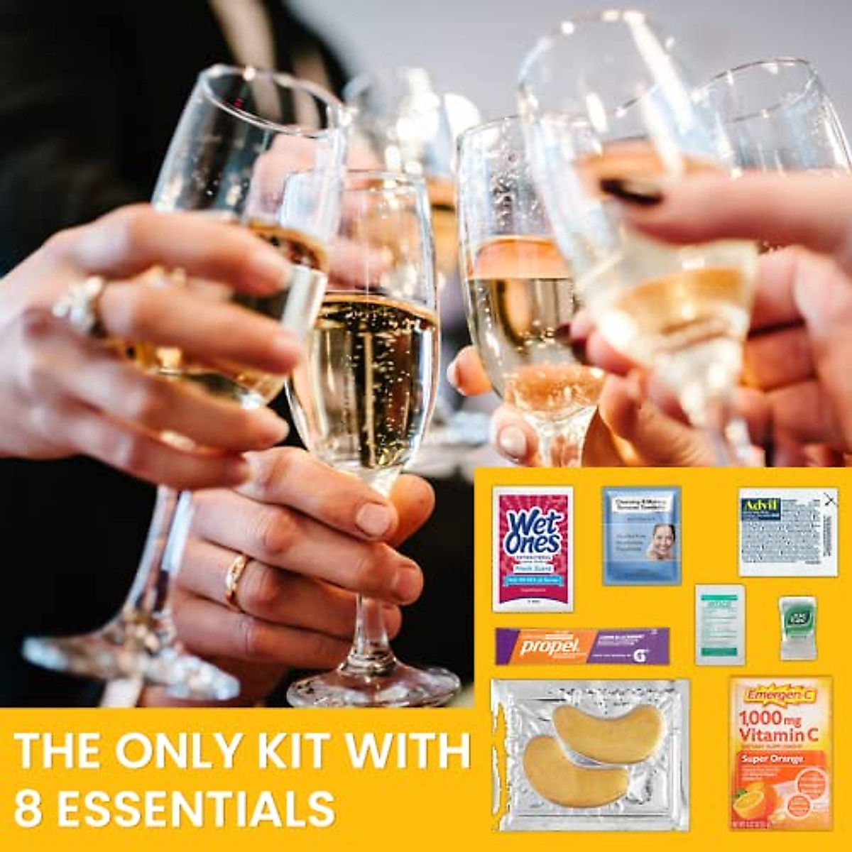 After Party Hang Over Kit Supplies for Bachelorette Party Favors, Bag Stuffers, Wedding Parties, 21st Birthdays & More - 7 Essential Drinking Supplies Per Set for by Real Vitamins (1 Set)