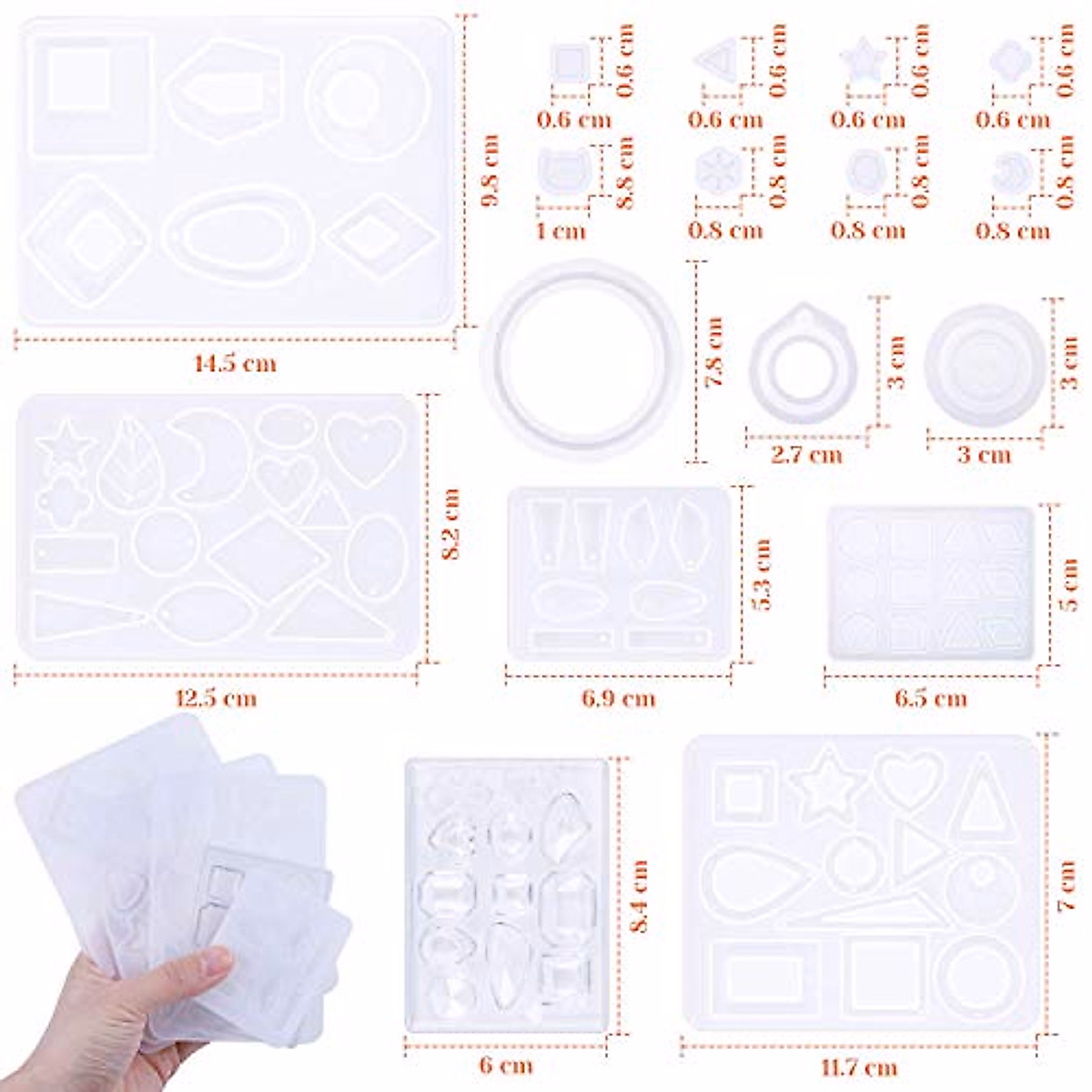 Resin Molds for Jewelry, Paxcoo 678pcs Earring Making Kit with 28pcs Earring Epoxy Molds and 650pcs Earring Hooks, Jump Rings for Resin Jewelry, Pendants, Resin Crafts, DIY Earring