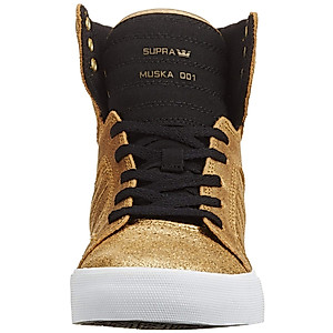 Supra Skytop Athletic Girl's Shoes Size 2 Gold/Black
