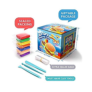 Sago Brothers Air Dry Clay 24 Colors, Kids Toys Modeling Clay for Kids, 3 Year Old Girl Gifts No-Bake No Mess Molding Clay Kit, Model Magic Clay Christmas Birthday Gifts for Kids Girls Boys Age 3-12