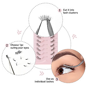 False eyelashes Half Lashes Accent lashes Jiocolor 7 Pairs Half Lashes Natural Look Corner End lash Pack 206