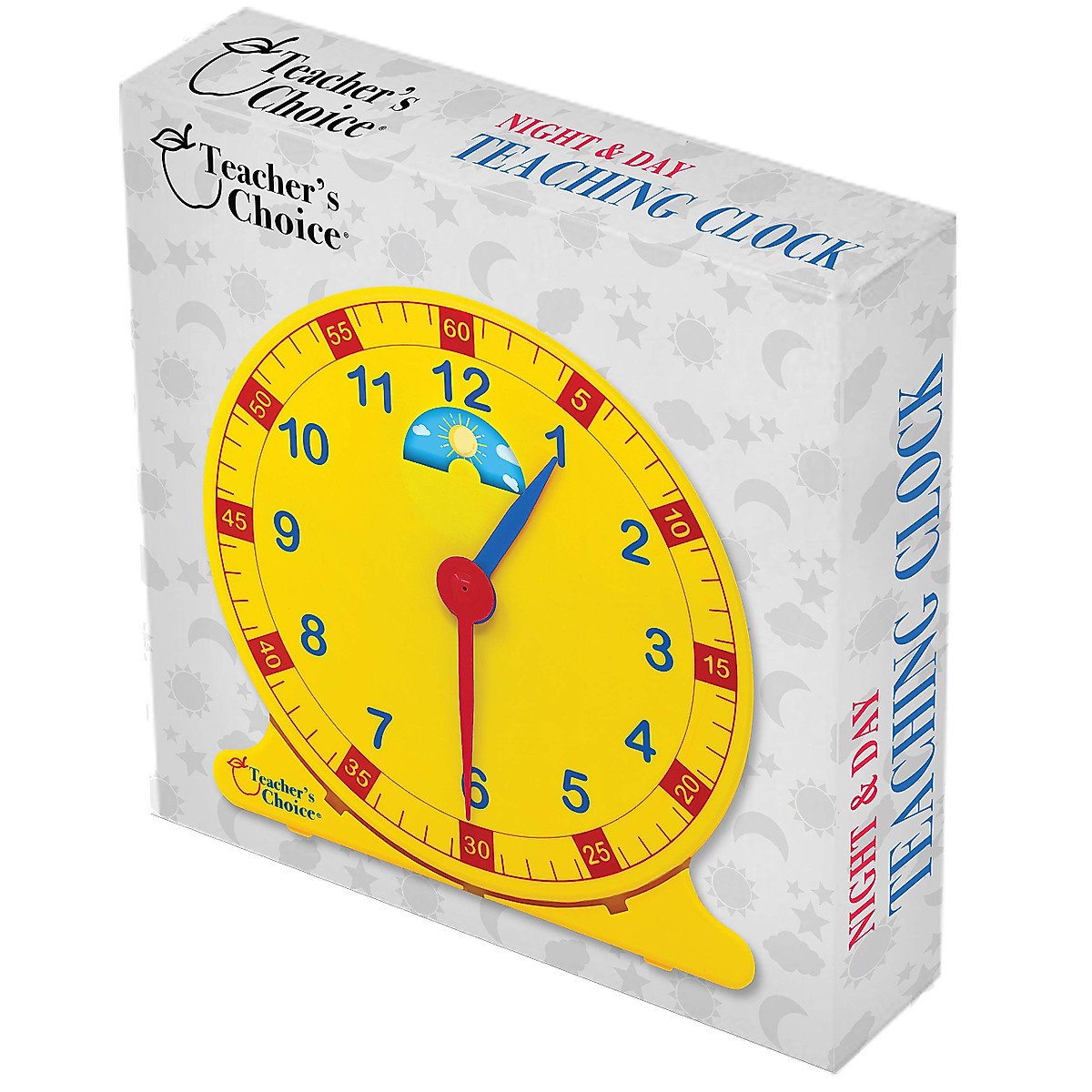 Learn How to Tell Time Teaching Clock – Large 12" Classroom Demonstration Night and Day Learning Clock