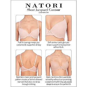 Natori Women's Sheer Jacquard Contour Underwire Bra, Café, 32D