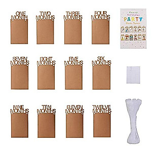 OOTSR 1st Birthday Photo Banner Growth Record 1-12 Month Photo Prop for First Birthday Party Bunting Decor