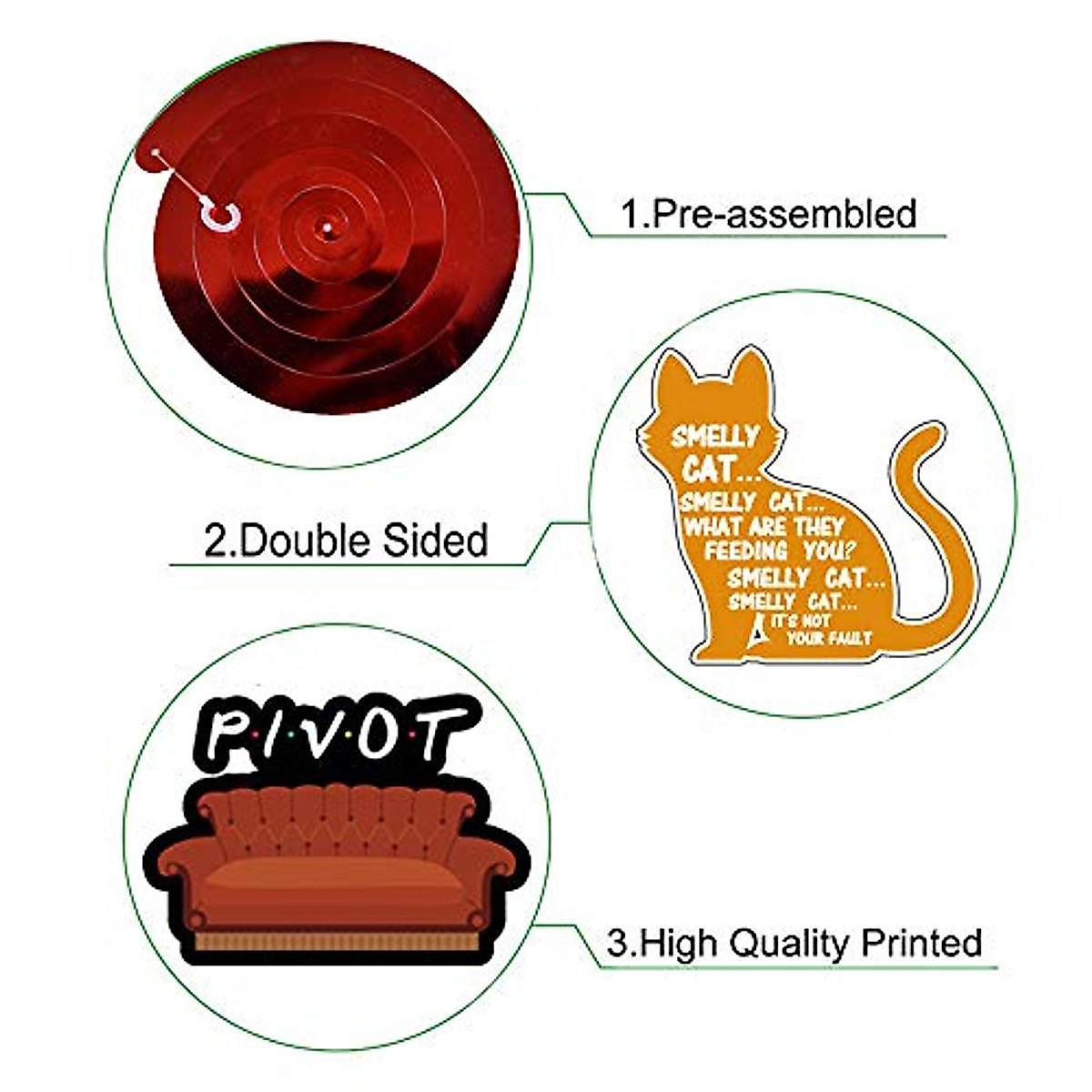 30Ct Friends TV Show Party Hanging Decorations, Friends Theme Friends Fan Birthday Party Decorations Supplies