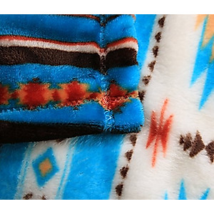 All American Collection Super Soft Ultra Comfort Plush Microfiber Solid Throw Blanket for Couch Home Bedroom Living Room (King, Beverly Blue Southwest)