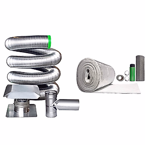 Rockford Chimney Supply Stainless Steel Flexible Chimney Liner Tee Kit, 6 Inch x 25 Feet with Blanket Insulation Kit