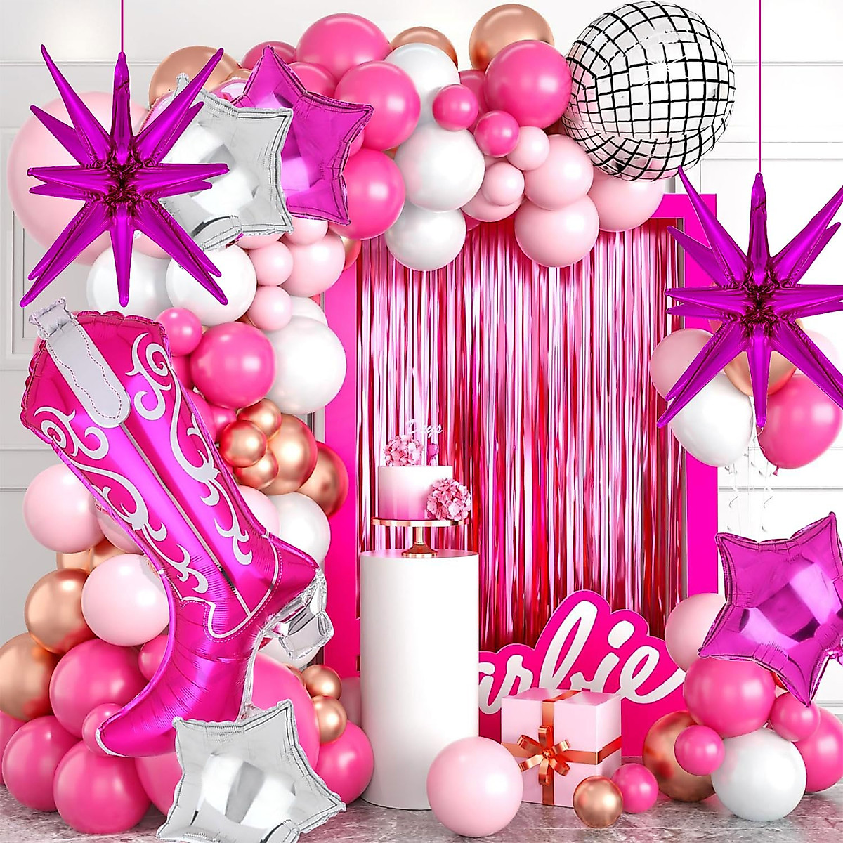 Vsiozian Pink Cowgirl Party Decorations Disco Cowgirl Balloons Cowgirl Boot Balloon Suitable Western Bridal Shower Last Rodeo Bachelorette Theme Party Decorations 8 Pcs