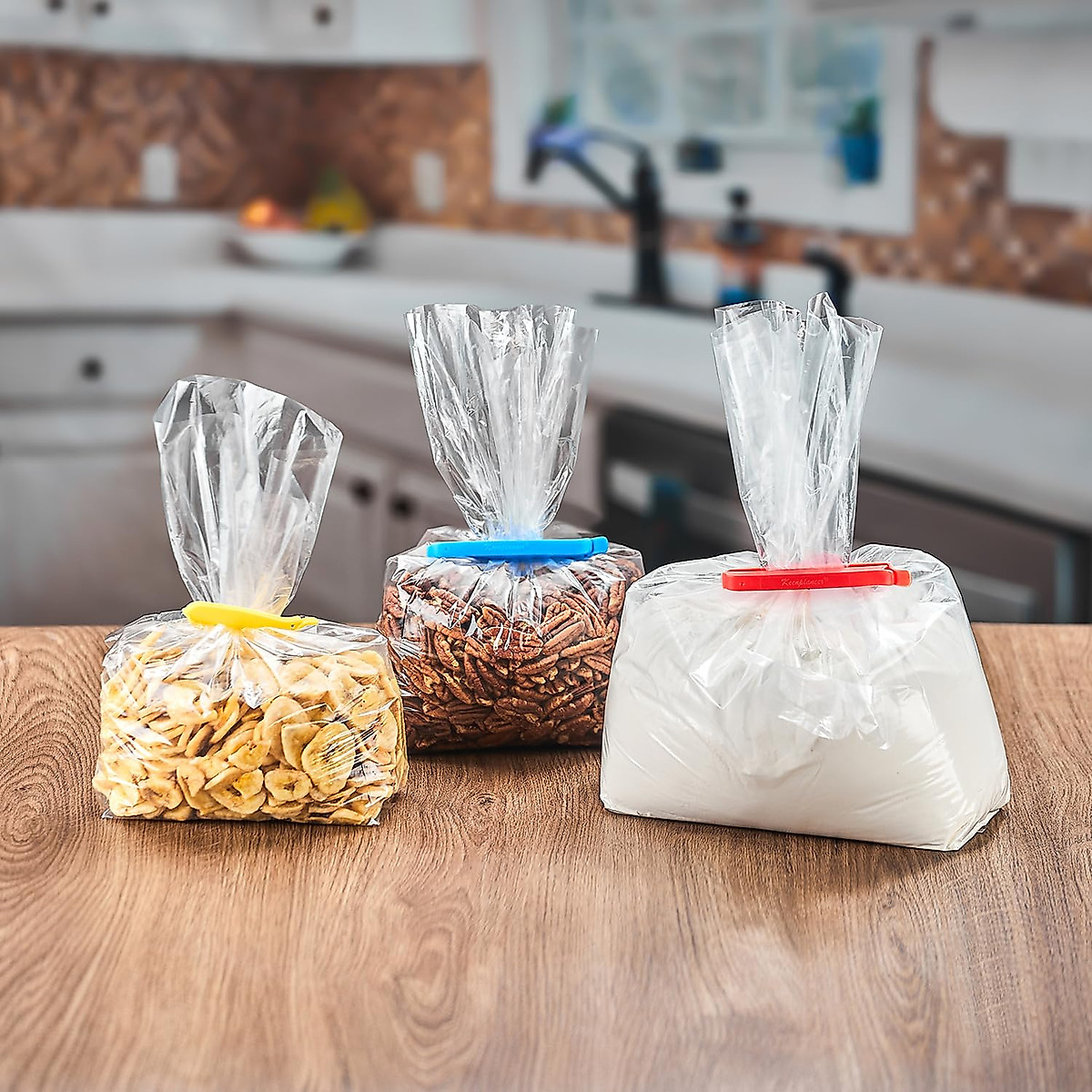 Keenpioneer Decorating Bag Sealing Clips, 32 Pack, Multipurpose for Food and Snack Storage, 3inch and 4inch Long