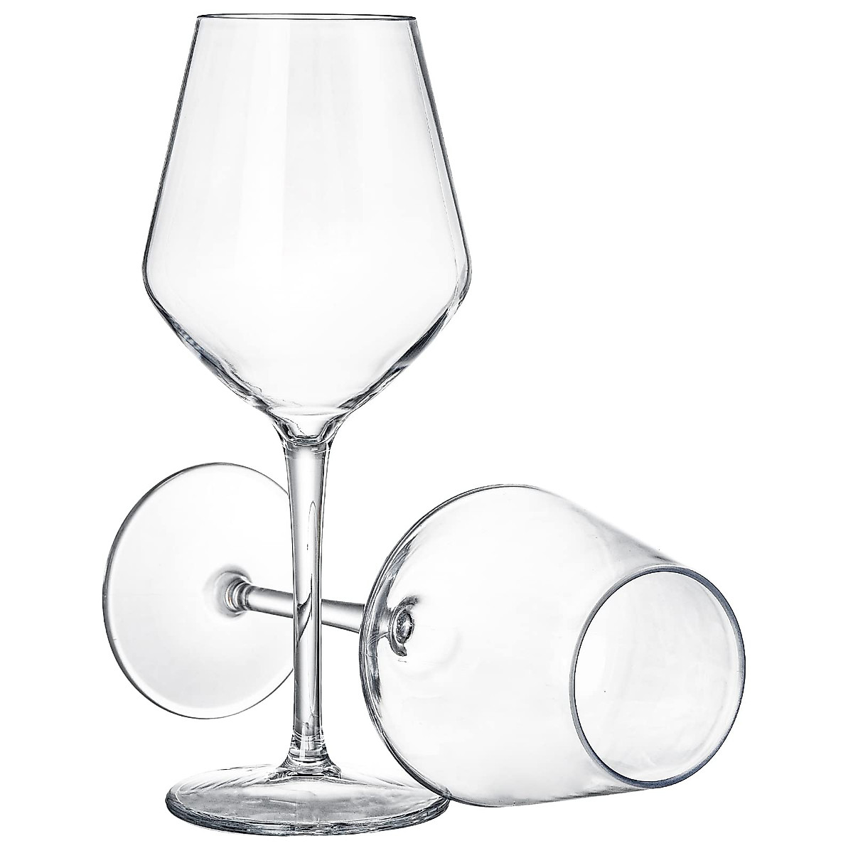 Dicunoy 4 Pack Unbreakable Stemmed Wine Glasses, 15 oz Tritan Outdoor Wine Glasses, Hard Plastic Goblets Glassware, Reusable, BPA-Free, Classic Wine Cups for Patio, Poolside, Camping