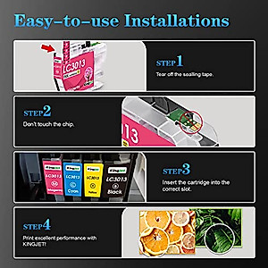 Kingjet LC3013 Compatible Ink Cartridge Replacement for Brother LC-3013 LC3011, 8 Pack Use with MFC-J491DW MFC-J497DW MFC-J690DW MFC-J895DW Printers for Brother LC3013 Ink Cartridges
