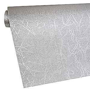 WRAPAHOLIC Wrapping Paper Roll - Basic Texture Silver Design for Birthday, Holiday, Wedding, Baby Shower Wrap - 30 Inch x 16.5 Feet