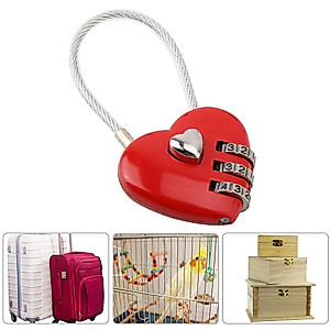 BALITY Combination Lock, 3 Digit Cute Love Padlock Mini Outdoor Combo Gate Lock Travel Luggage Locks Heart Shape Love Lock for Gym Locker, Extracurricular Locker, Home(red)