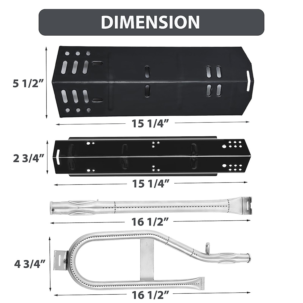 DGH474CRP Heat Tent 5 Burner Grill Replacement Parts for Dyna Glo Grill Heat Shield 70-02-411 70-02-412 Dynaglo Burner Tube DGH485CRP DGH485CRP-D DGH483CRP DGH474CRP-D DGH474CRN-D Dyna-Glo Grill Parts