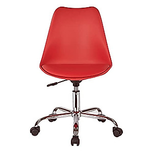 OSP Home Furnishings Emerson Student Armless Pneumatic Office Chair with Wheels, Red