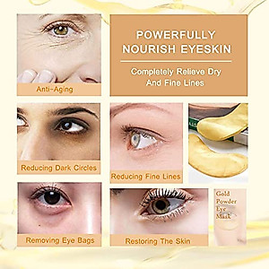 cgify 25 Pairs Under Eye Patches, 24K Gold Eye Mask, Under Eye Pads for Puffy Eyes, Dark Circles, Eye Bags and Wrinkles, Collagen Under Eye Masks for Women Men