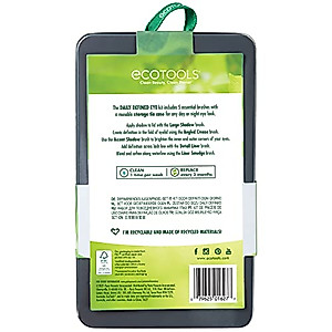 EcoTools Daily Defined Eye Brush Kit, Makeup Brushes For Liquid, Powder, & Cream Eyeshadow & Eyeliner Application, Eco-Friendly Eye Brushes, Synthetic Hair, Cruelty Free, 5 Piece Set