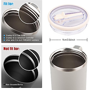 2 Pack 40 oz Tumbler Flip Straw Lid Replacement fit for Stanley Quencher, Spill Proof Splash Resistant Tumbler Lids, Reusable Tumbler Cover (A)