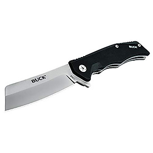Buck Knives 252 Trunk Folding Liner Lock Pocket Knife Cleaver Blade (Black)