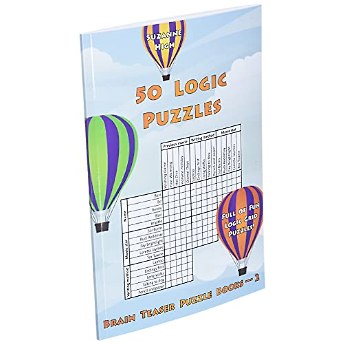 50 Logic Puzzles: Full of Fun Logic Grid Puzzles! (Brain Teaser Puzzle Books)