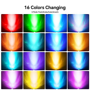 RGB Underwater Pond Lights with Timer, RGB Fountain Lights Underwater Light IP68 Waterproof, Dimmable Outdoor Landscape Lights Fish Tank Pond Fountain Garden(4 Lights)