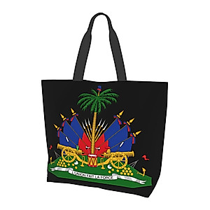 Haiti Haitian Flag Tote Bag Large Women Casual Shoulder Bag Handbag Cute Sling Bag For Women Men