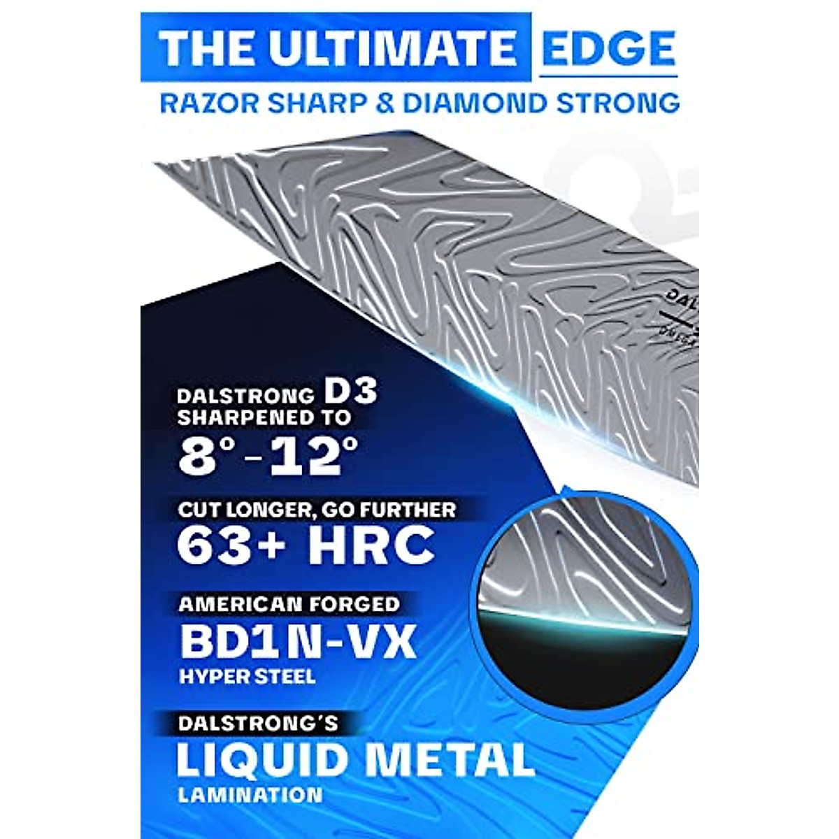 Dalstrong Kitchen Knife, Kiritsuke Chef Knife - 8.5 inch - Omega Series - American BD1N-VX Hyper Steel - Razor Sharp Knife - Acacia Wood Display Stand, Cooking Knife, Collection Set, Leather Sheath