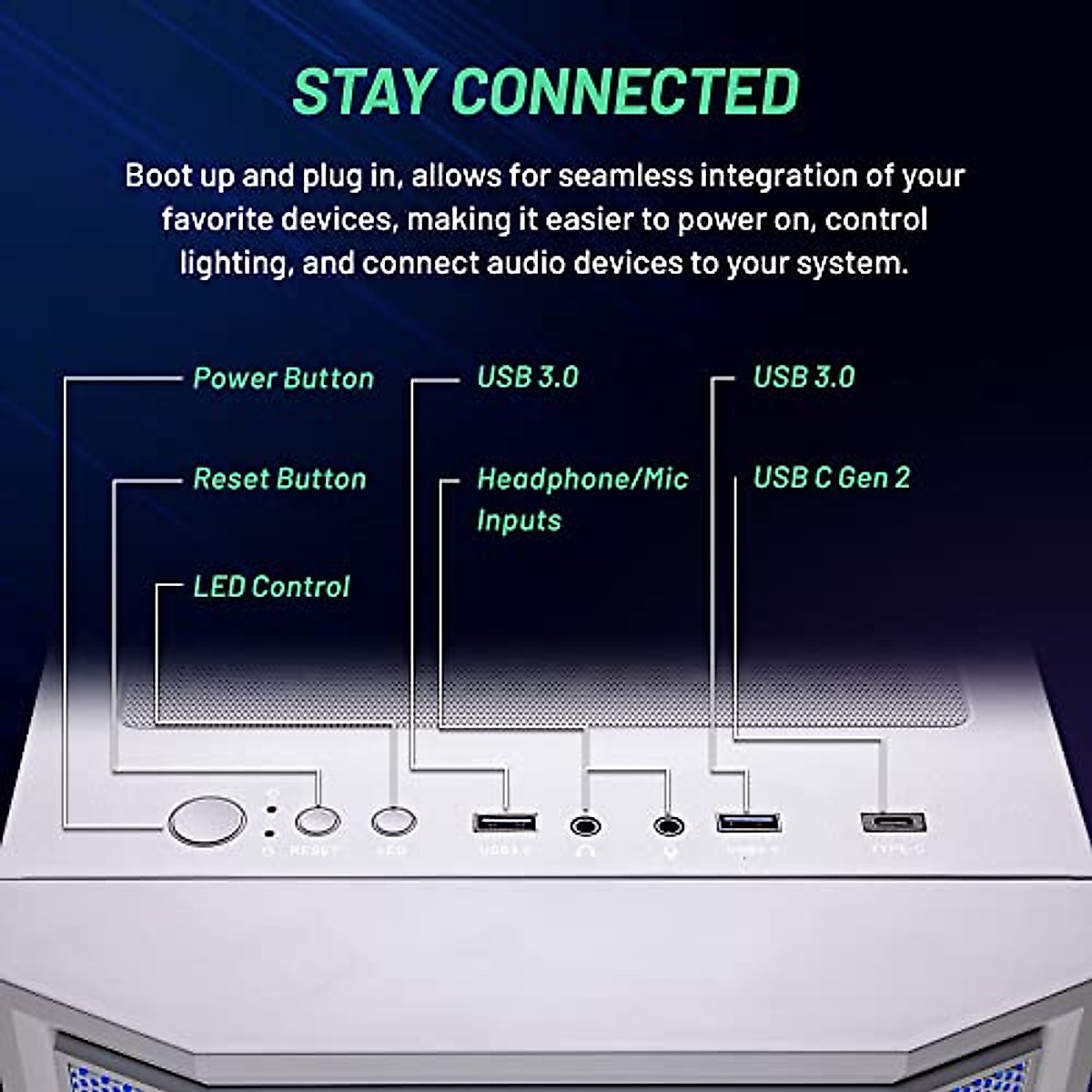 Skytech Gaming Skytech Archangel Gaming PC Desktop – Intel Core i5 12400F 2.5 GHz, NVIDIA RTX 4060 Ti, 1TB NVME SSD, 16GB DDR4 RAM 3200, 650W Gold PSU, 11AC Wi-Fi, Windows 11 Home 64-bit,White