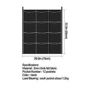 Delectable Garden Cloth 12 Pocket Hanging Vertical Garden Wall Planter for Yard Garden Home Decoration