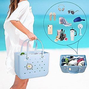 SYTRANREIN Bogg Bag Organizer&Charm Accessories, Waterproof Clear Beach Storage Bag Insert Divider,Compatible with for Bogg Bag XL (White)