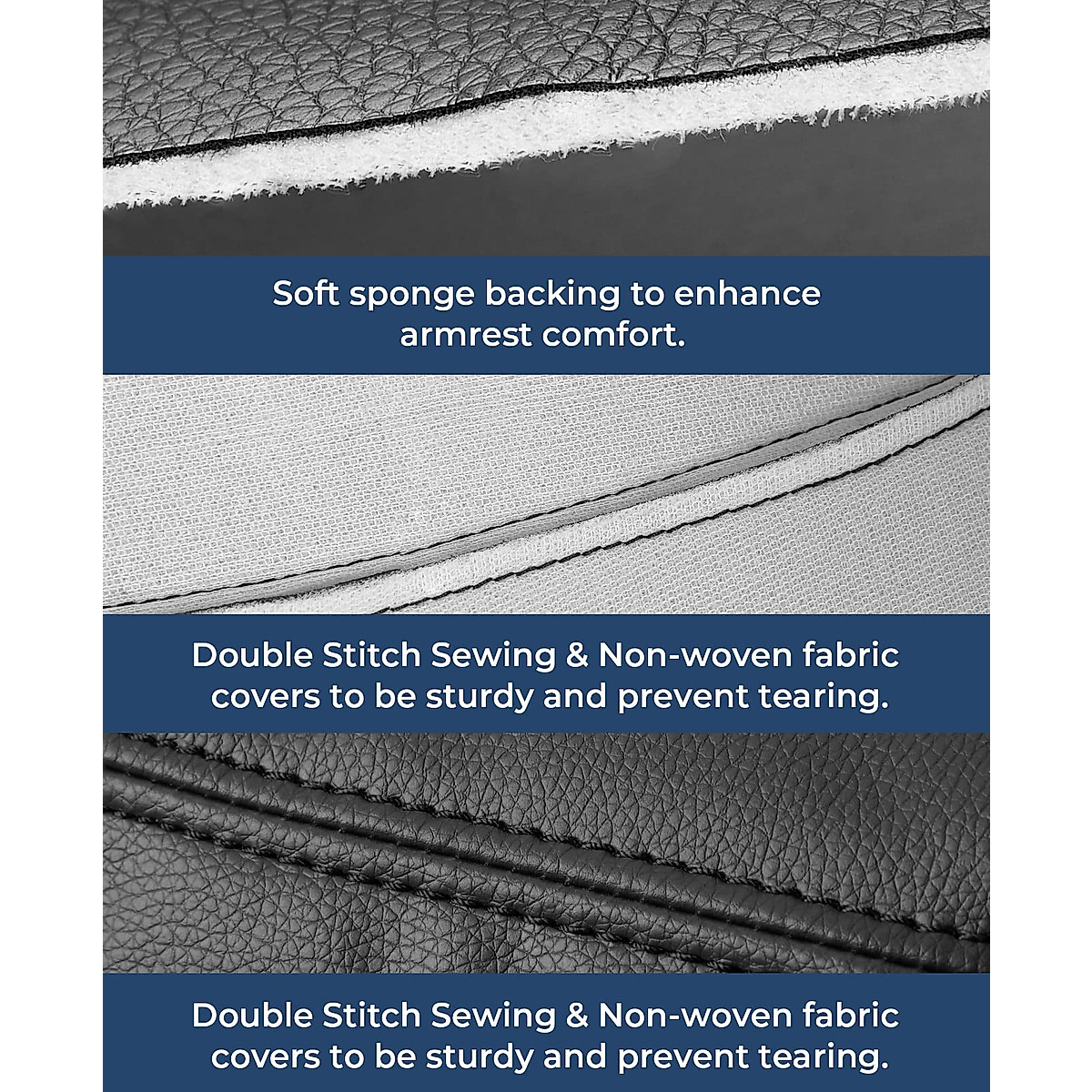 ISSYAUTO Armrest Cover Compatible with 2007-2014 Silverado Suburban Yukon Sierra Tahoe Jump Seat, Leather Center Console Cover