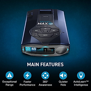 Escort MAX 360 MKII Radar Detector with EZ Mag Mount - Exceptional Range, True 360¬∞ Awareness, AutoLearn Intelligence Rejects False Alerts, Sleek Magnetic Mount for Escort Models