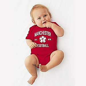 Manchester Home Kit World Classic Soccer Football Arch Infant Creeper Bodysuit - 12 Month - Red