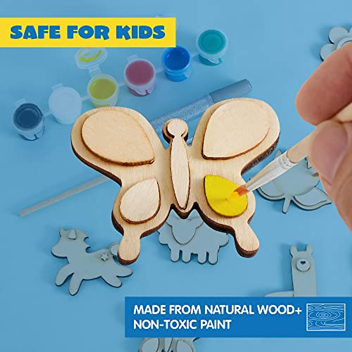 JOYIN Wooden Magnets, Spring Arts & Crafts for Boys and Girls Ages 4+, Childrens Painting Craft Activities Kit, Craft Toys Gifts for 4, 5, 6, 7, 8, 9, 10, 11 & 12 Year Old Kids