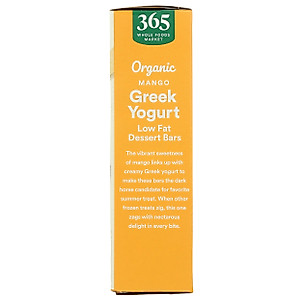 365 By Whole Foods Market, Frozen, Bar Greek Yogurt Mango Organic, 10 Ounce