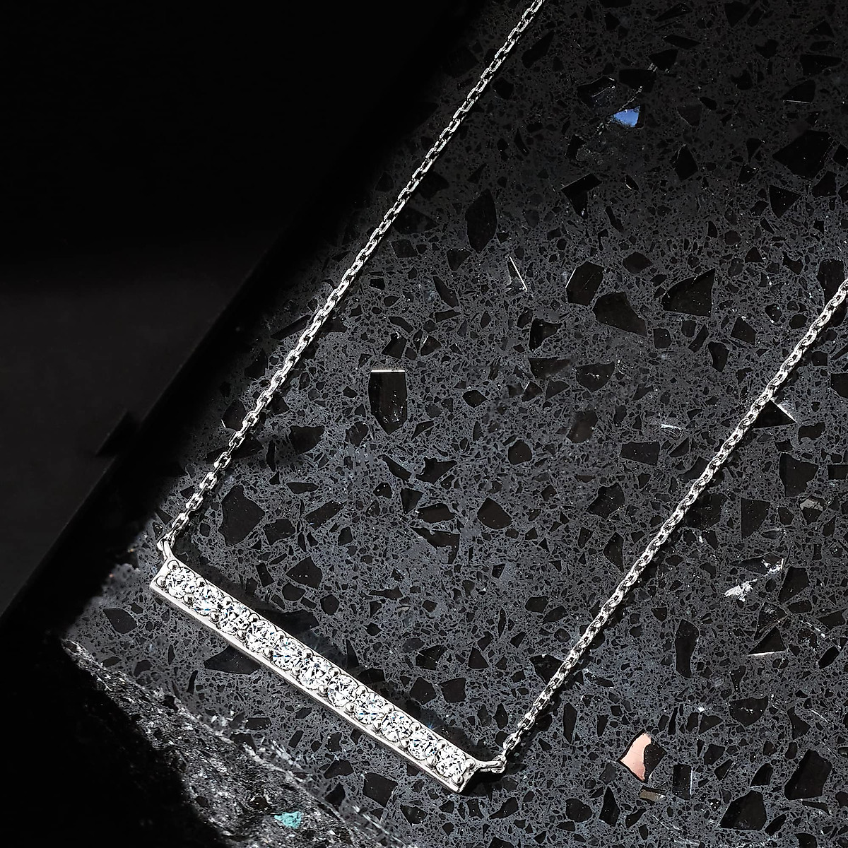 Ross-Simons 0.50 ct. t.w. Diamond Bar Necklace in Sterling Silver. 18 inches