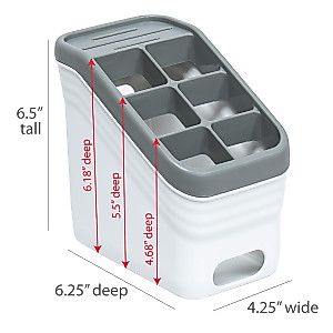 Glad Utensil Drying Rack for Kitchen Counter | Silverware Holder and Cutlery Drainer | Sink Organizer Caddy with 6 Compartments and 3 Knife Slots | Dish Washing Tools