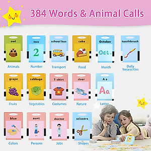 Toys for 2 3 4 5 Year Old Boys and Girls, 384 Sight Words Talking Flash Cards, Autism Sensory Toys for Autistic Children, Speech Therapy Toys Educational Learning Montessori Toys…