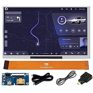 waveshare 7inch QLED Quantum Dot Display 1024x600 Pixel, Integrated Thin and Light LCD with Adapter Board, for Raspberry Pi/Jetson Nano/Windows/PC, Support Windows/Linux/Android (No Touch)