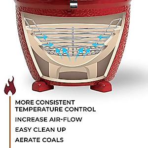 Kick Ash Basket Stainless Steel Charcoal Ash Basket for Kamado Joe Classic - Classic Kamado Grill Charcoal Basket Accessory - Designed in Wisconsin